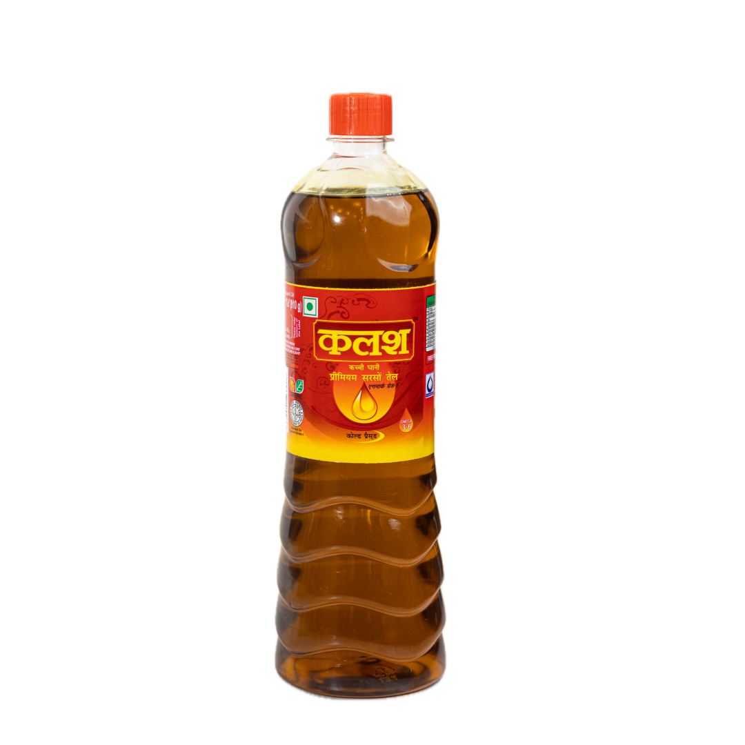 Kalash Kachi Ghani Pure Mustard Oil, 1L PET Bottle – Kalash Oil